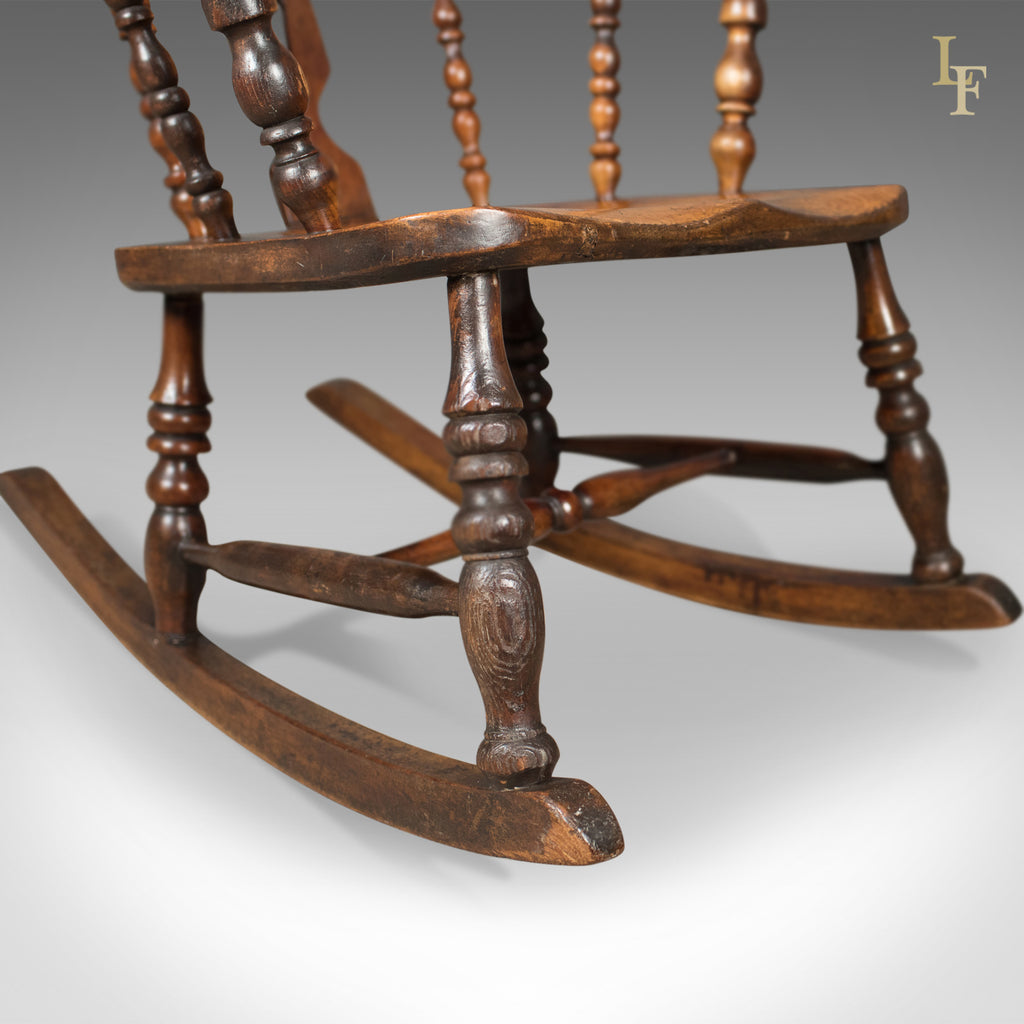 Victorian Antique Windsor Rocking Chair, English Armchair, Yorkshire c ...