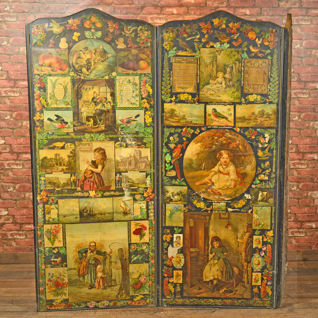 Victorian Scrap Screen, 3 Fold Panel, c.1900 – London Fine Antiques